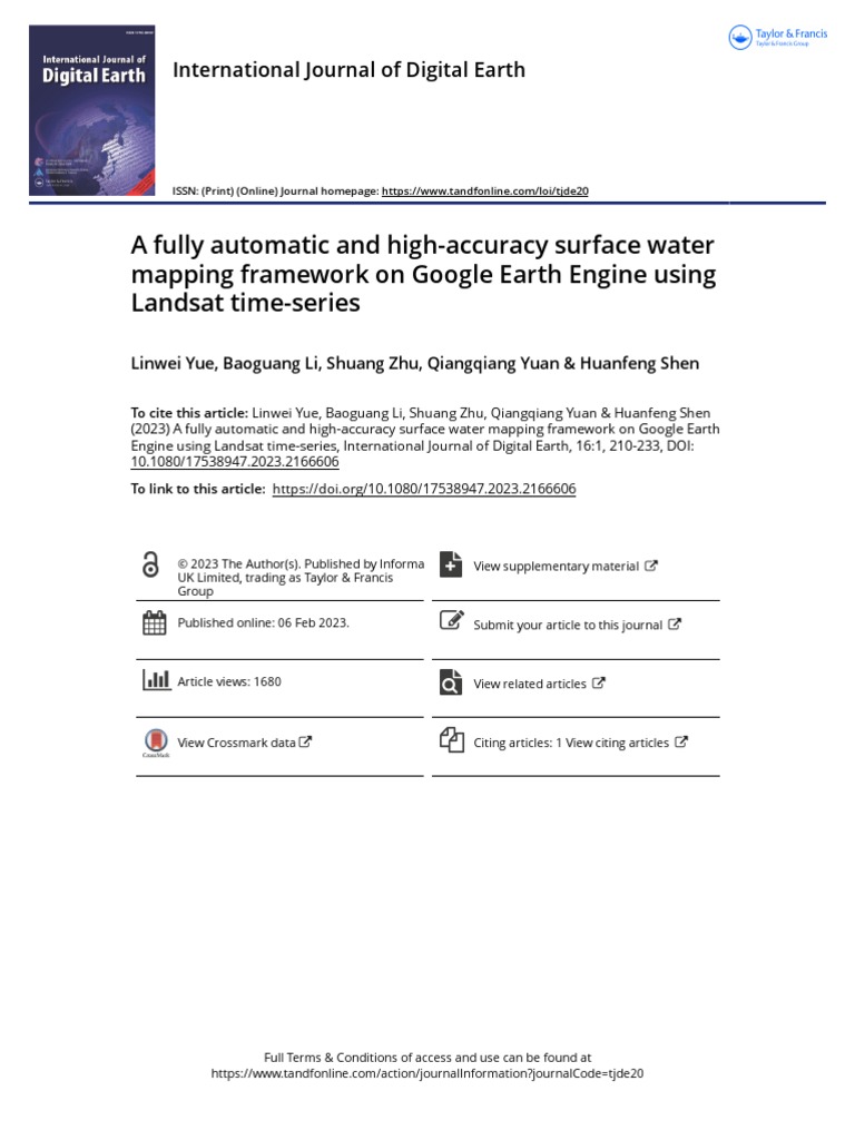 A Fully Automatic and High Accuracy Surface Water Mapping Framework On ...