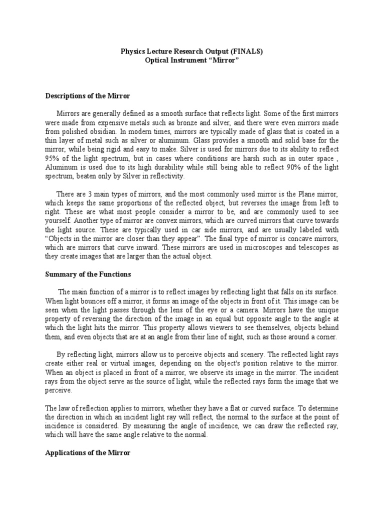 Physics Lecture Research Output | PDF