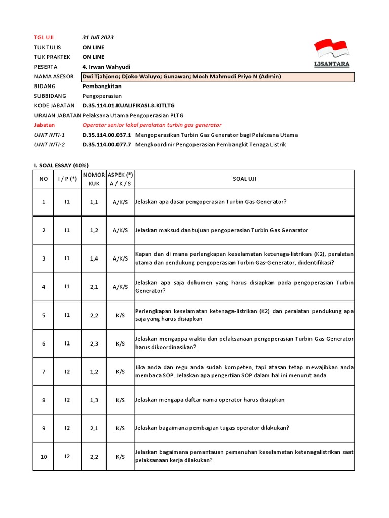 Soal Utul - Kit - Ltg.ops - LV3 | PDF | Sains & Matematika | Teknologi & Rekayasa