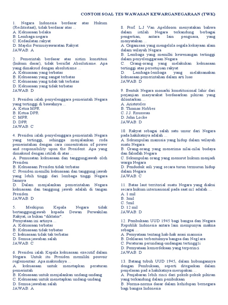 Soal TWK | PDF