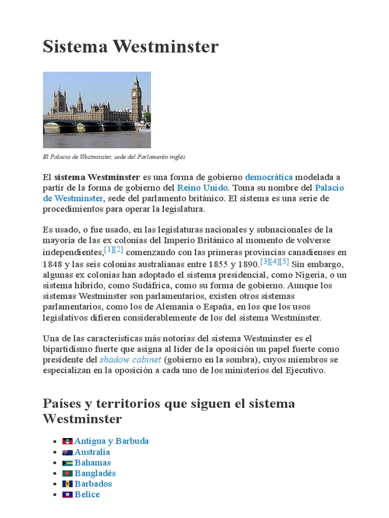 Sistema Westminster | Descargar gratis PDF | Sistema de Westminster ...