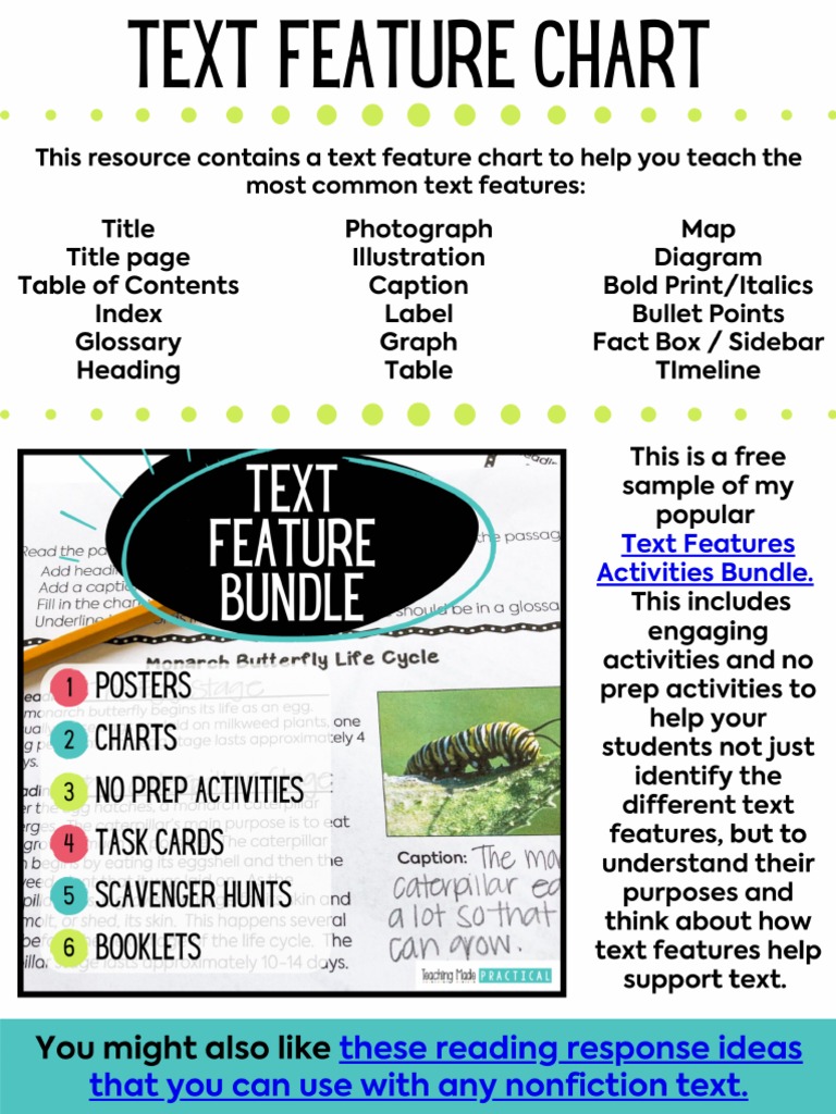1.3 Text Features | PDF | Non Fiction | Infographics