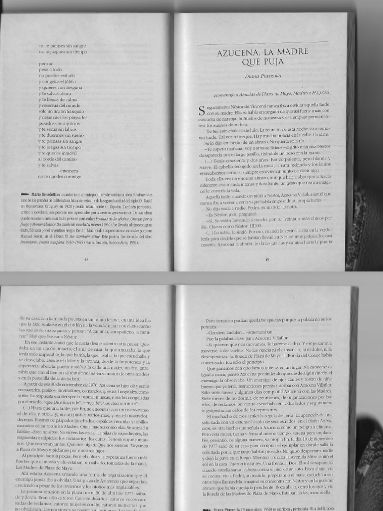 Azucena, La Madre Que Puja. Diana Piazzolla | PDF