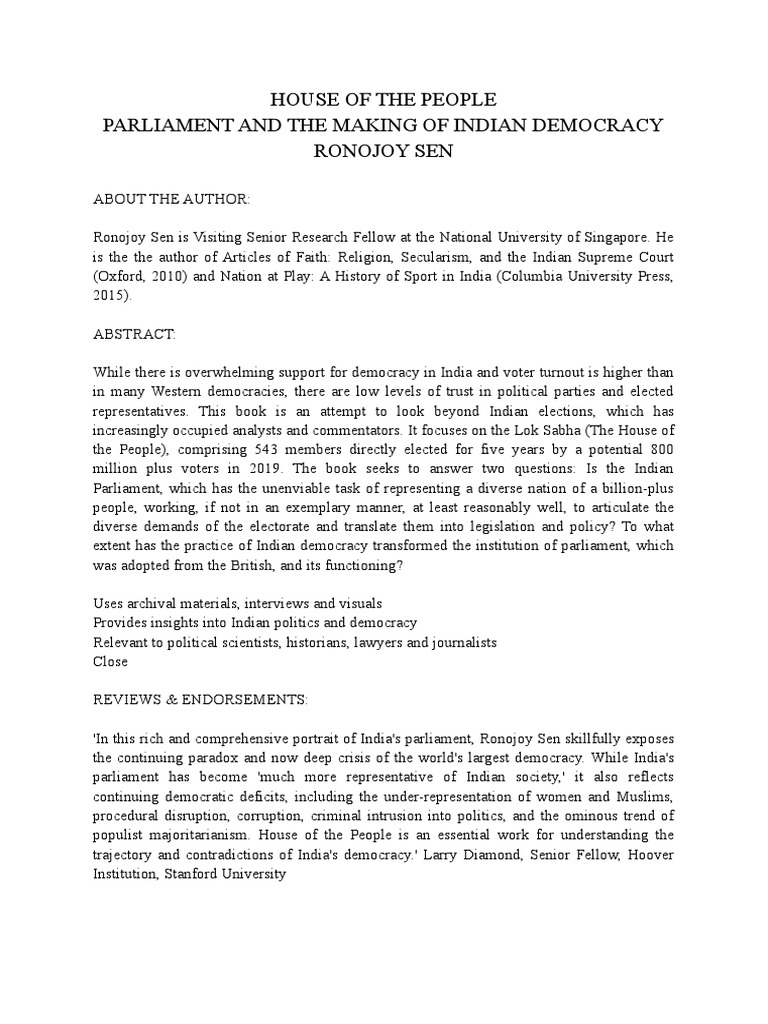 House of The People | PDF | Democracy | Political Ideologies