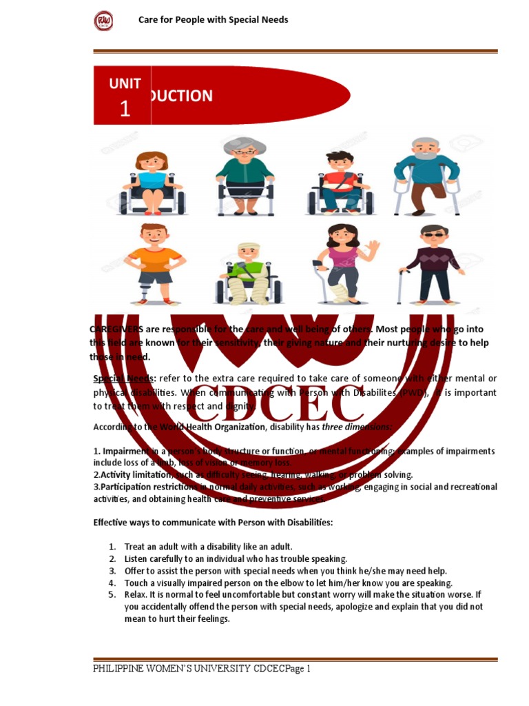 Unit1 Handicap Module | PDF | Disability | Intellectual Disability