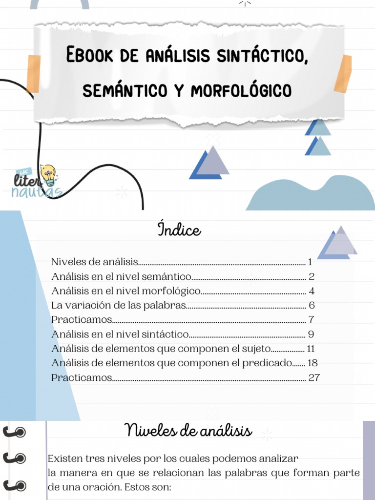 Ebook de Análisis Sintáctico, Semántico y Morfológico | PDF | Numero ...