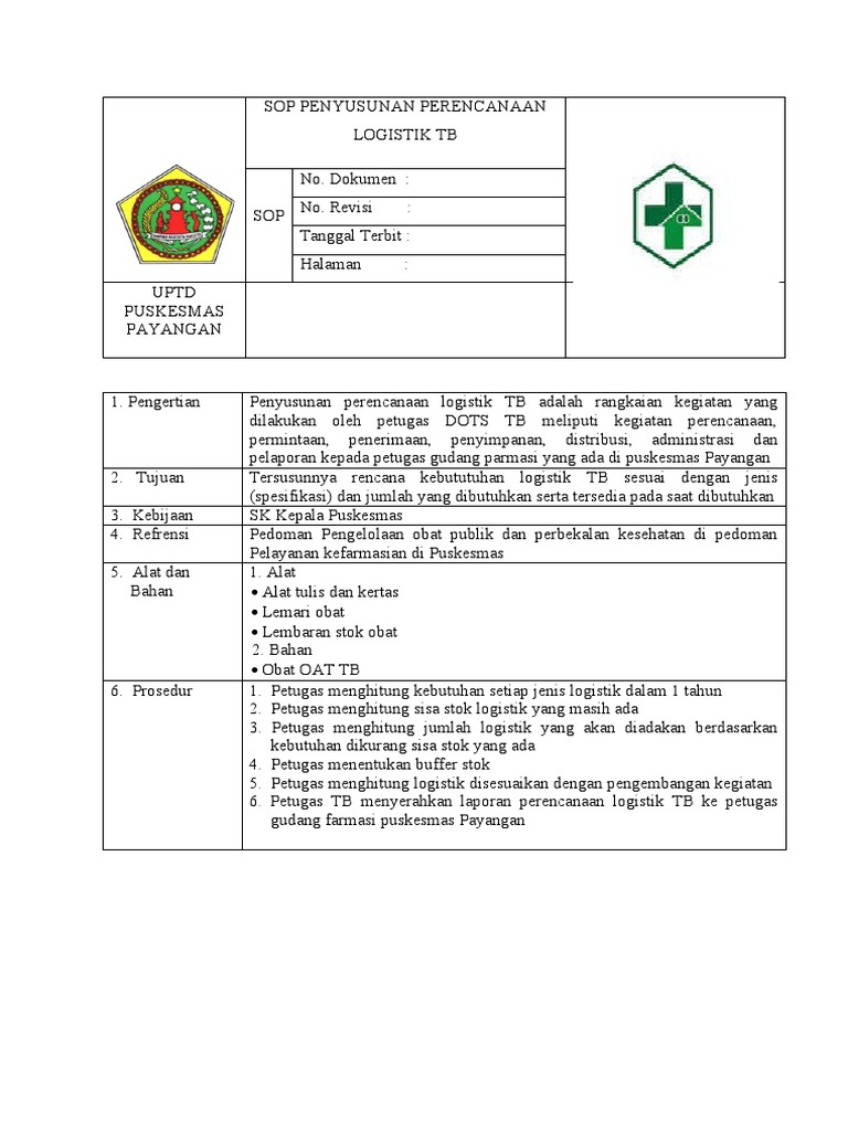 SOP Perhitungan Logistik TB | PDF