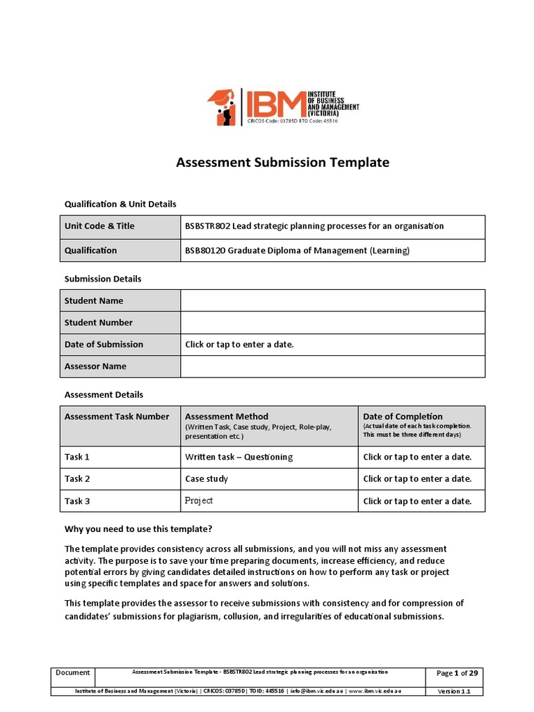 BSBSTR802 Assessment Submission Template | PDF | Career & Growth
