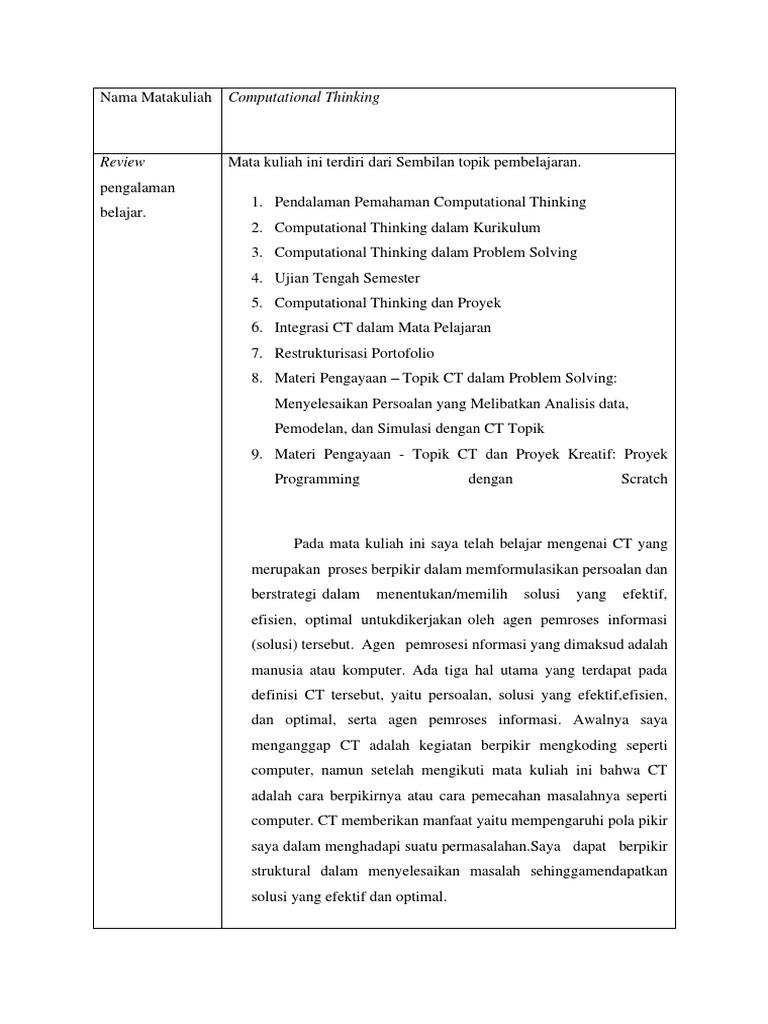 Computational Thinking | PDF