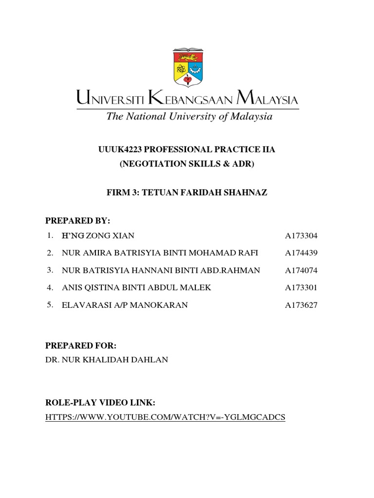 (Firm 3) Written Assignment Role-Play q4 | PDF | Mediation | Parking