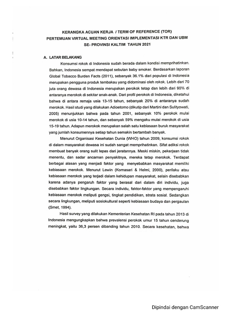 TOR Implementasi KTR UBM | PDF