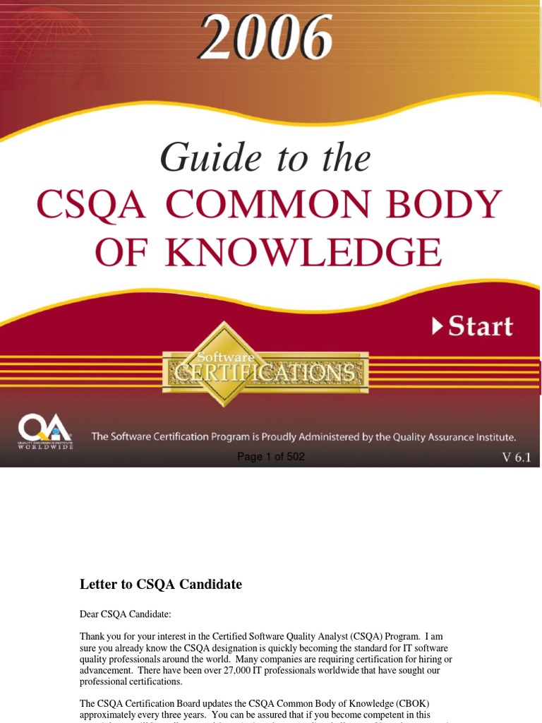 Csqa Cbok | PDF | Certification | Software Testing