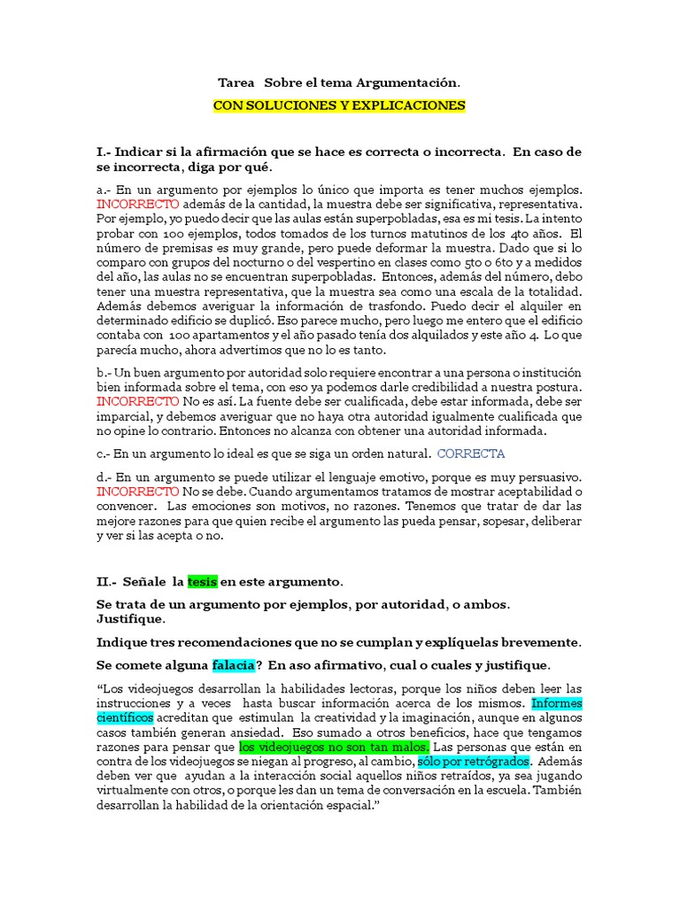 Un Ejemplo de Argumentación Analizada | PDF | Falacia | Cognición