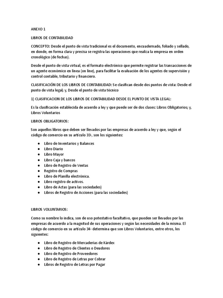 ANEXO 1 LIBROS DE CONTABILIDAD .Docx - Documentos de Google | PDF | Contabilidad | Estado financiero