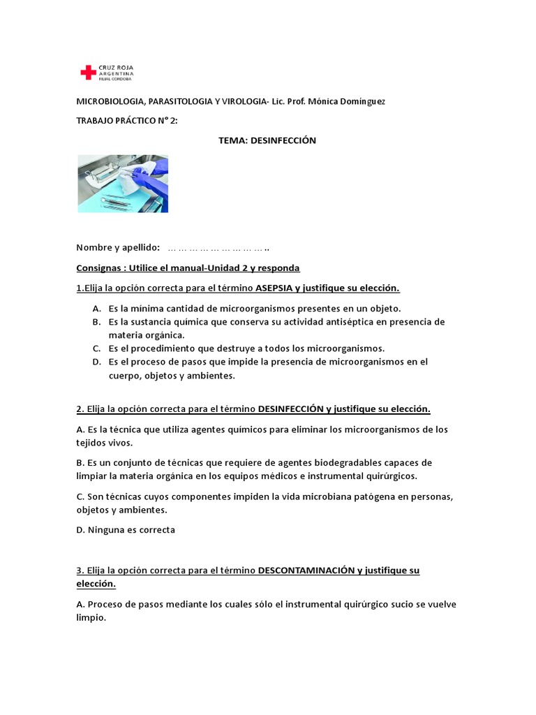 TP #2 Tema Desinfección | PDF | Microorganismo | Química