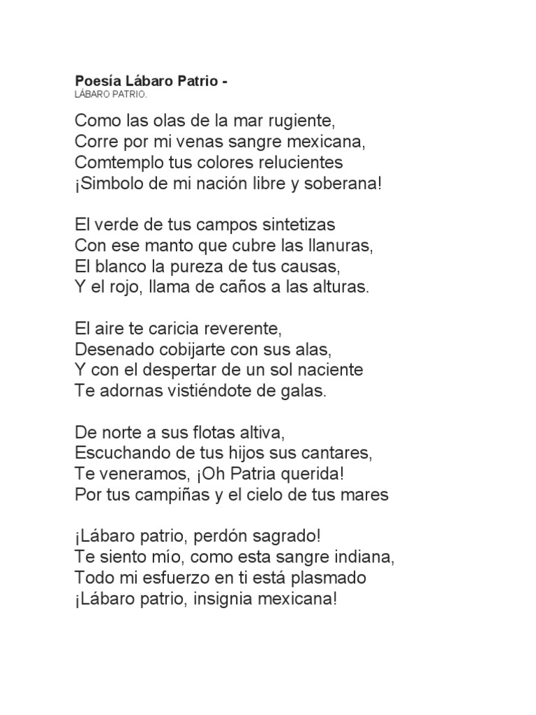 Poesía Lábaro Patrio | PDF