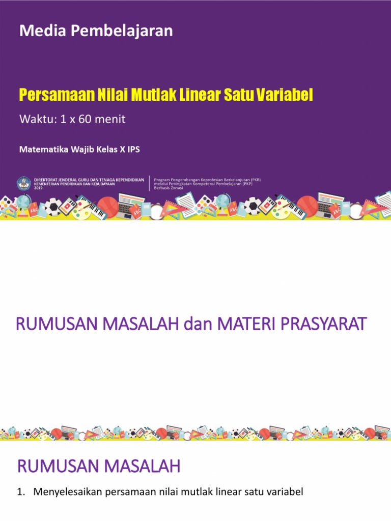 03 Persamaan Nilai Mutlak Linear Satu Variabel | PDF
