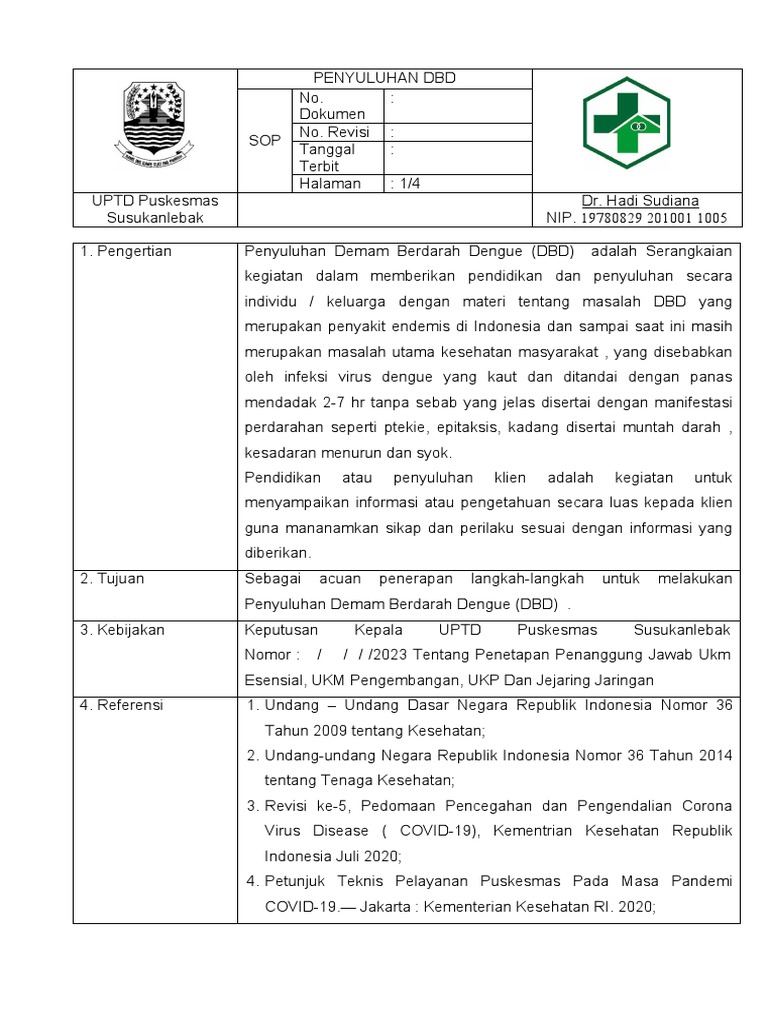 Sop Penyuluhan DBD | PDF