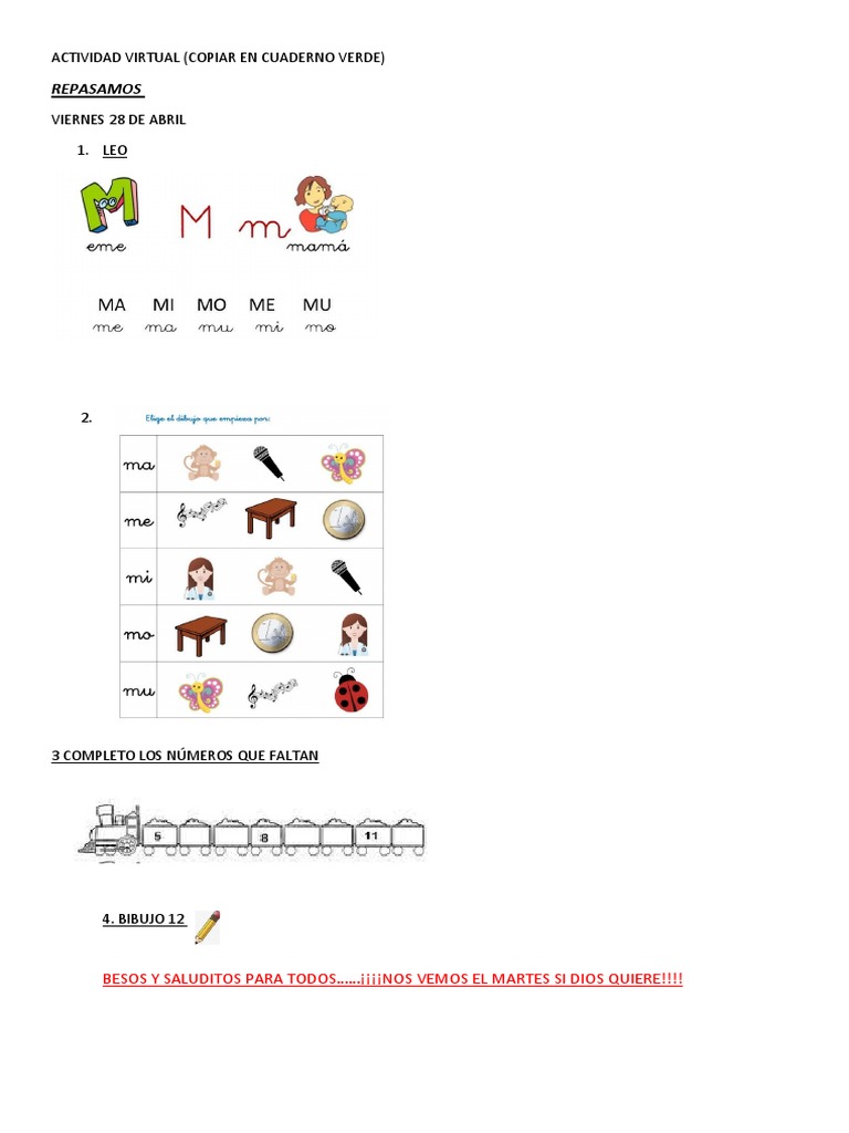 Actividad Virtual: Repaso y Tareas | PDF