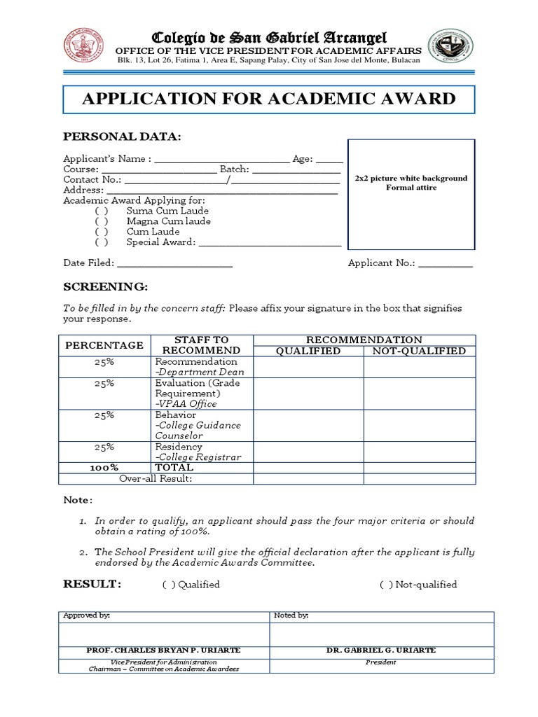 Application-for-Academic-Award-non-academic | PDF