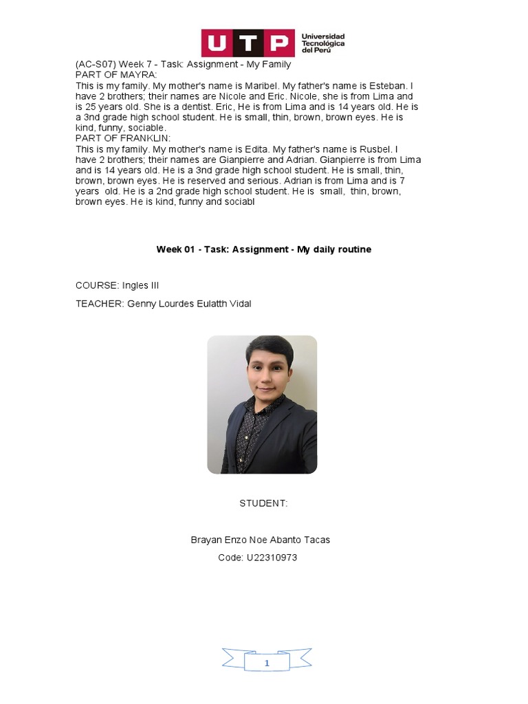 (Week 02) - Task Assignment - Talking About My Childhood | PDF