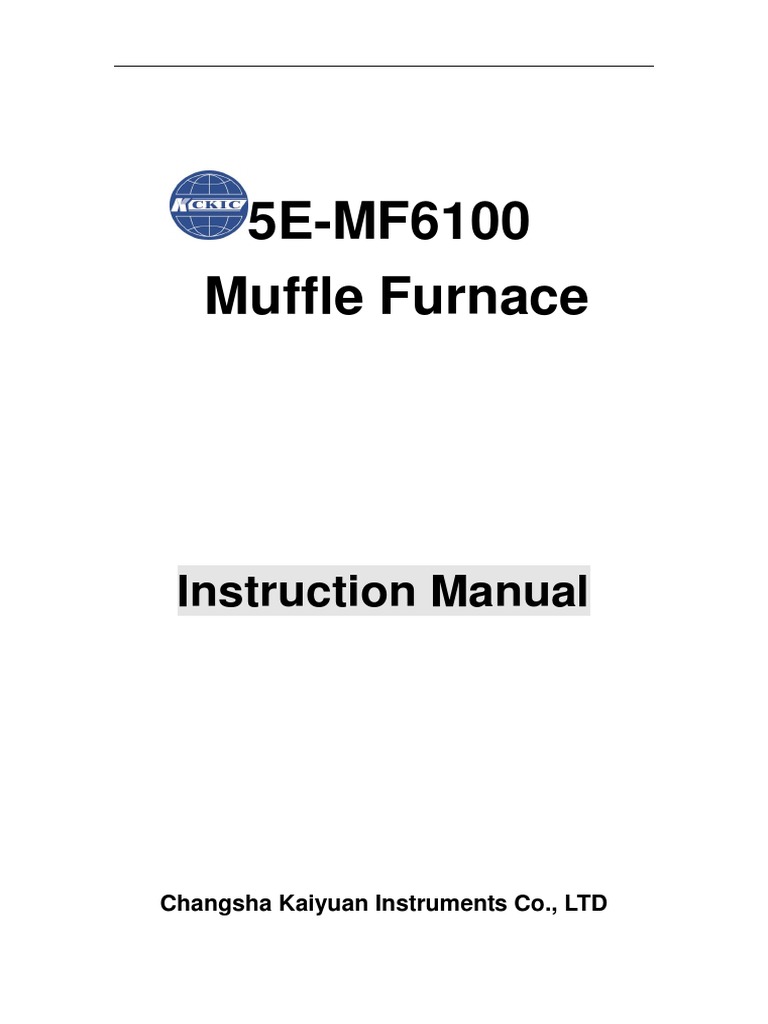 5E-MF6100 Muffle Furnace Manual | PDF | Relay | Thermocouple