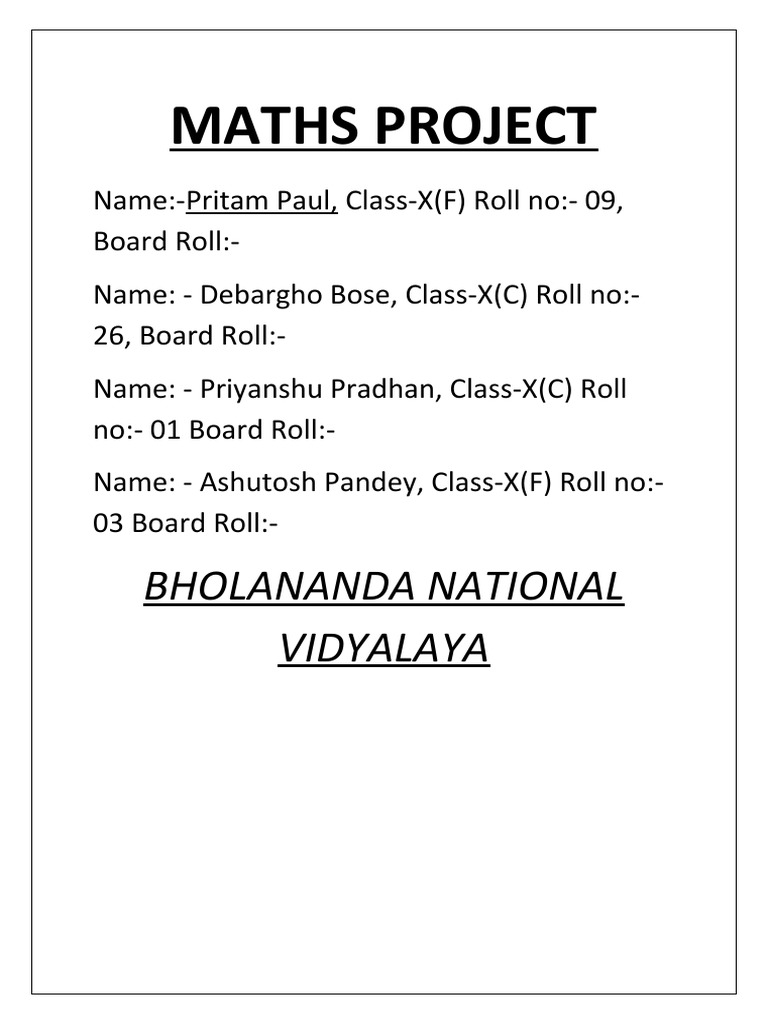 Maths Project Pdf