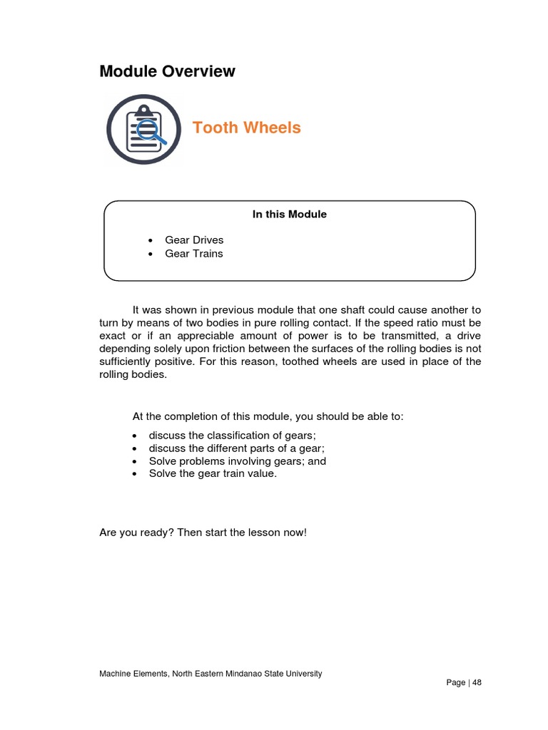 Module - Tooth Wheels | PDF