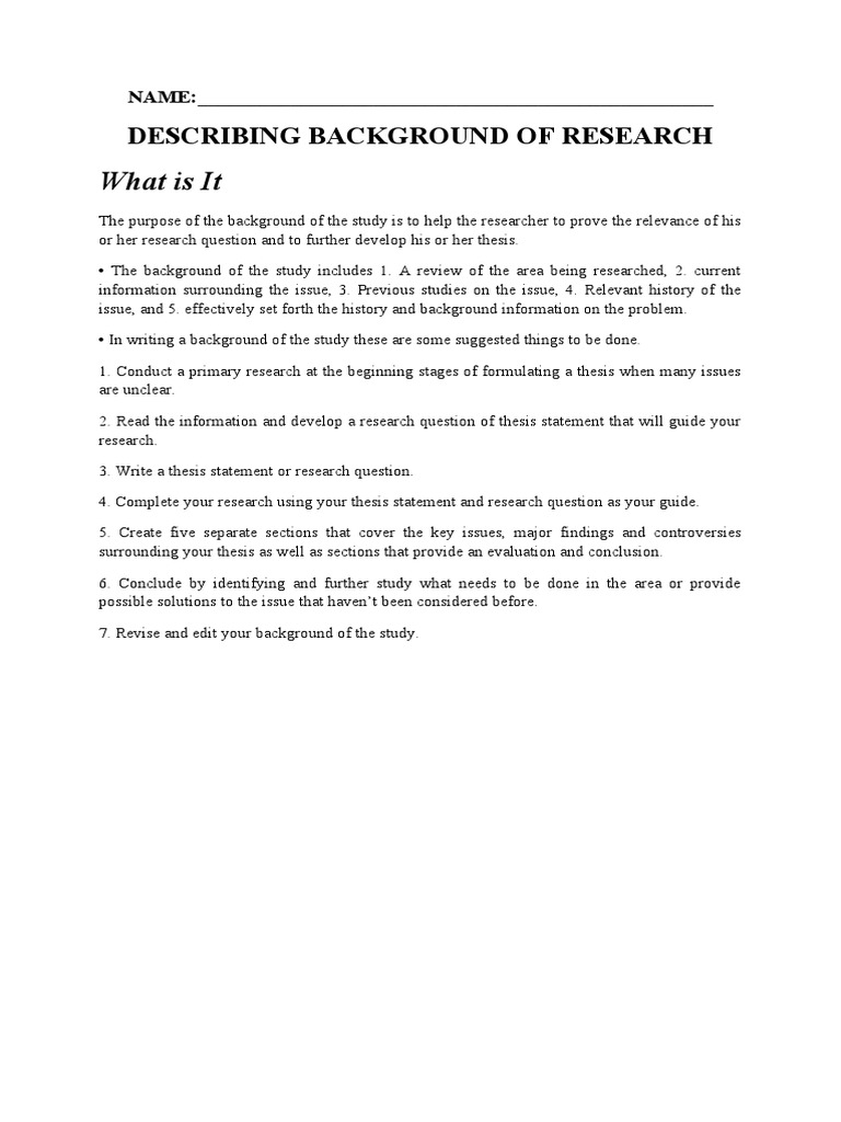 Describing Backround of Research | PDF | Career & Growth | Art