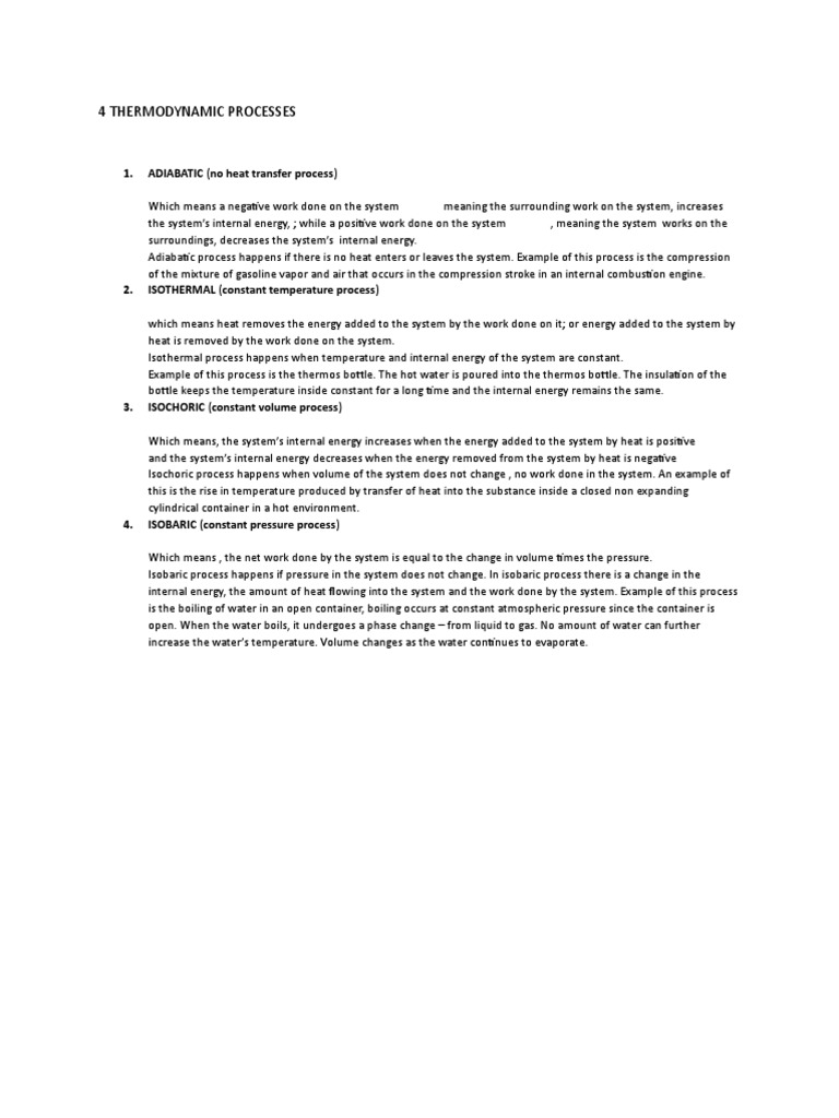 4 Thermodynamic Processes | PDF