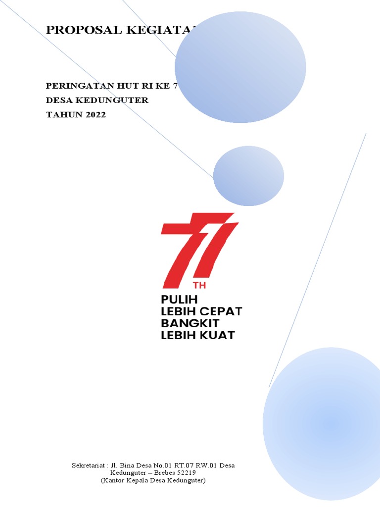 Contoh Proposal Kegiatan 17 Agustus Revisi | PDF