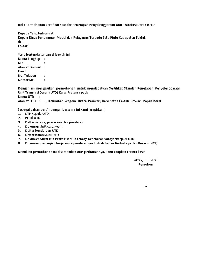 Permohonan Sertifikat UTD | PDF