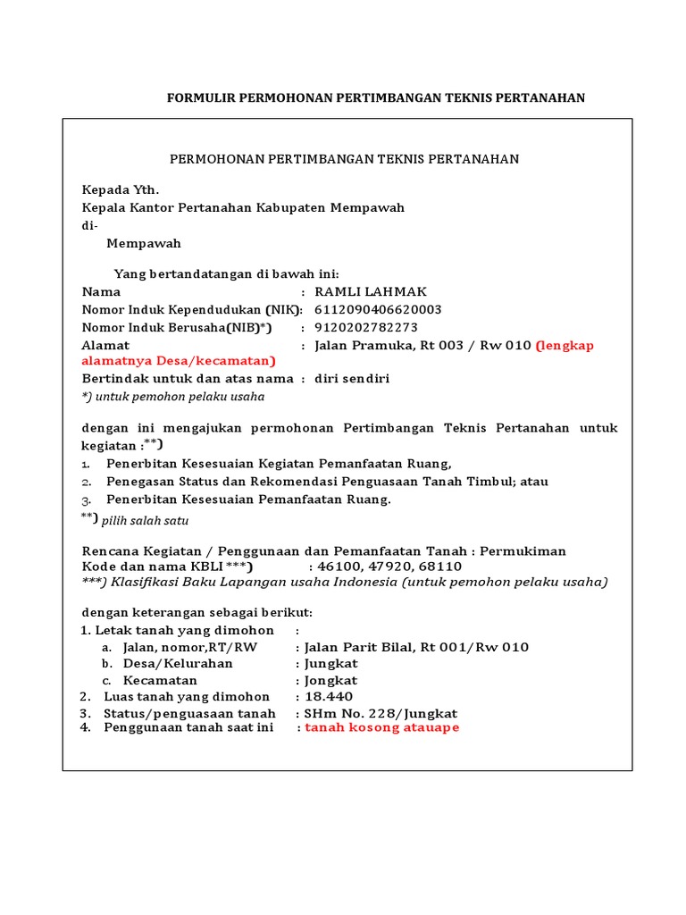 Formulir Pertek Baru | PDF