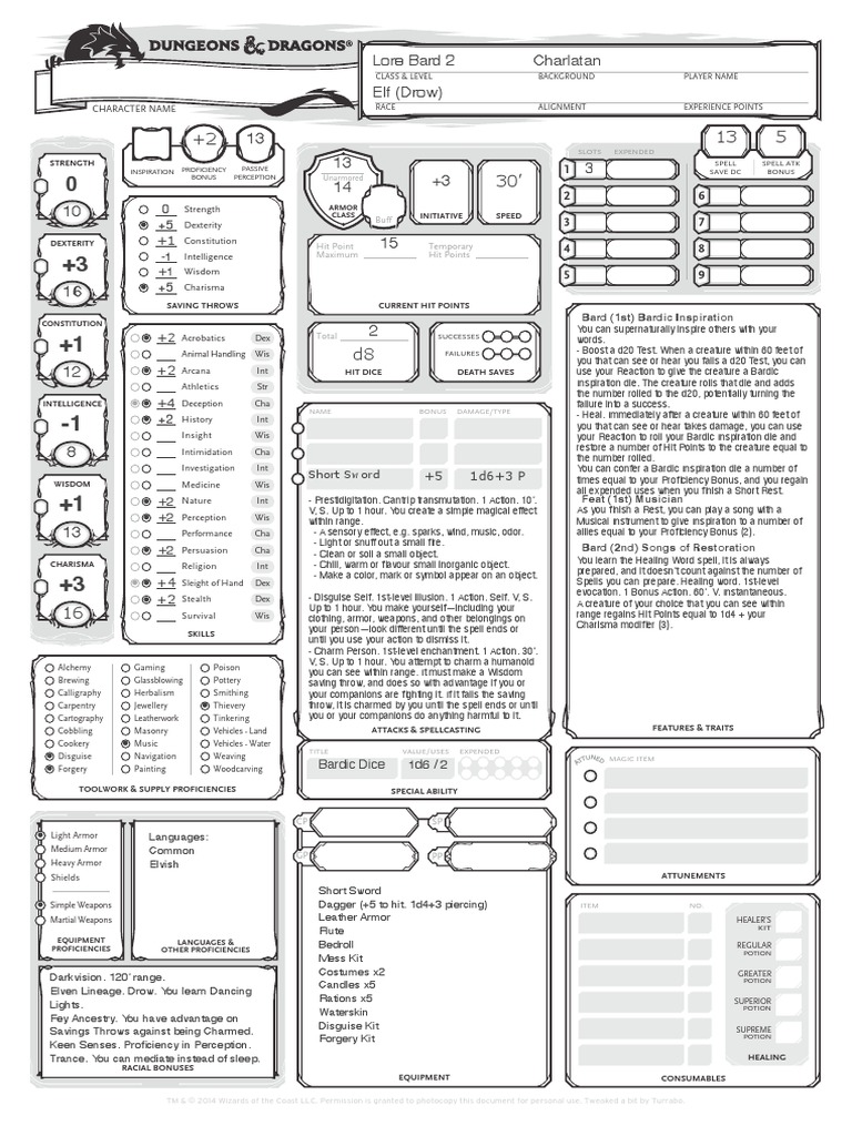 Drow Lore Bard 2 | PDF