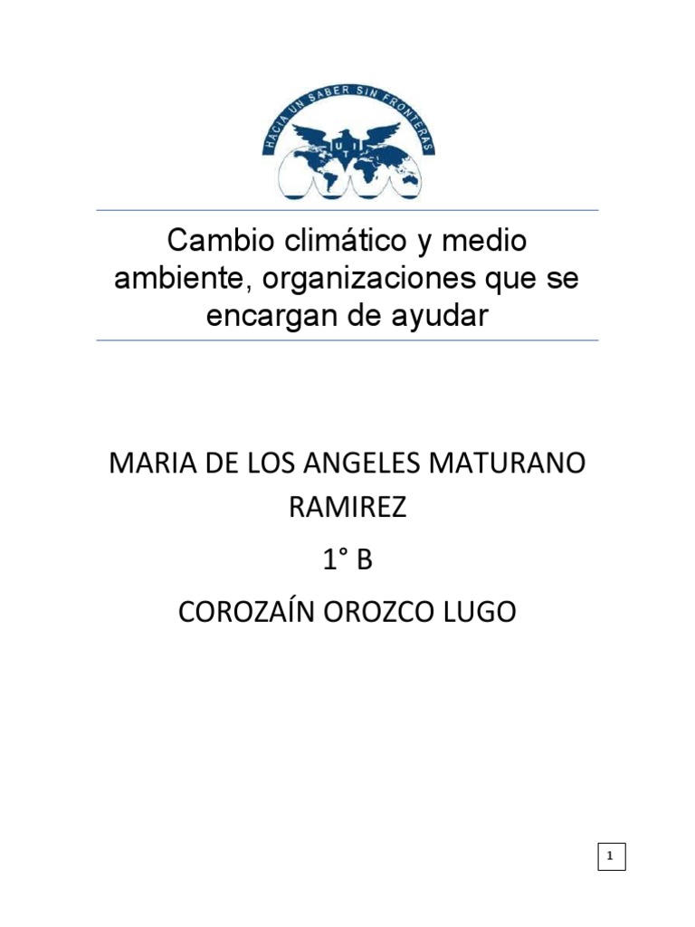 Cambio Climático y Medio Ambiente | PDF | Entorno natural | Relaciones ...