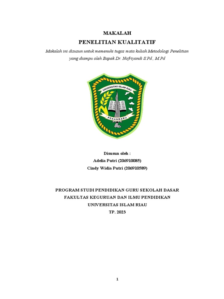 Makalah Penelitian Kualitatif Oke | PDF