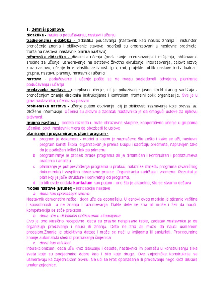 2 KLK Pitanja I ODGOVORI SA NASTAVE | PDF