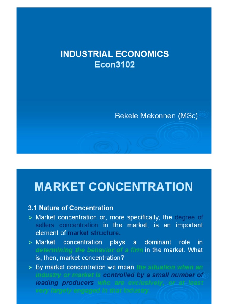 Market Concentration | PDF | Profit (Economics) | Monopoly