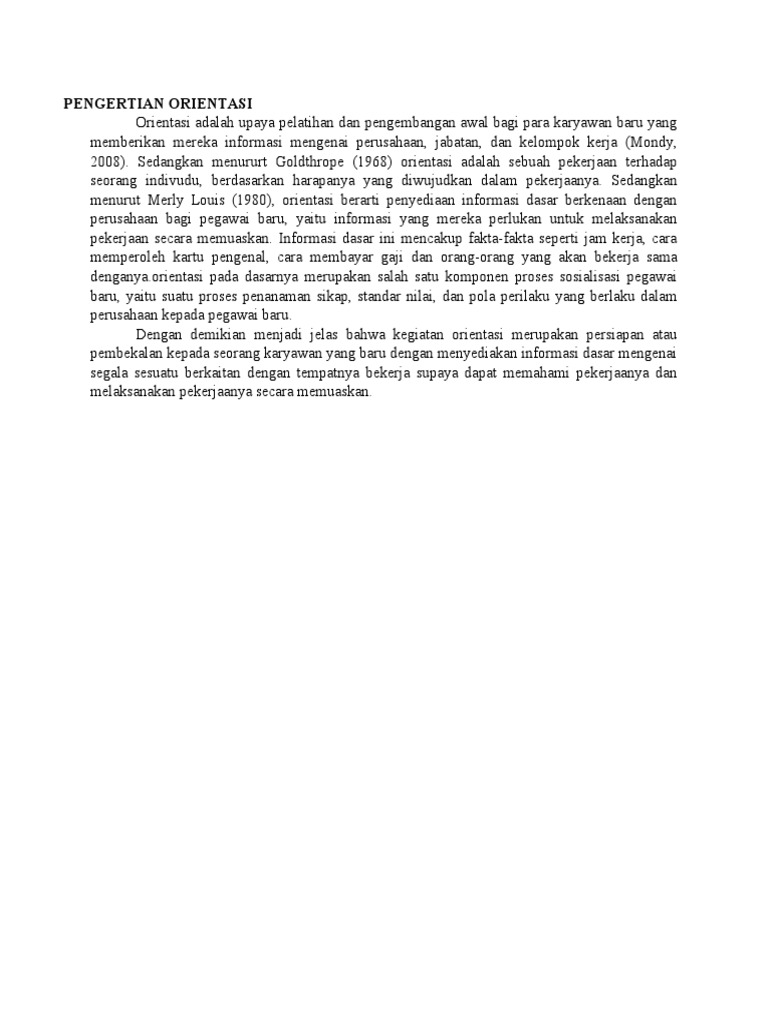 Pengertian Orientasi | PDF