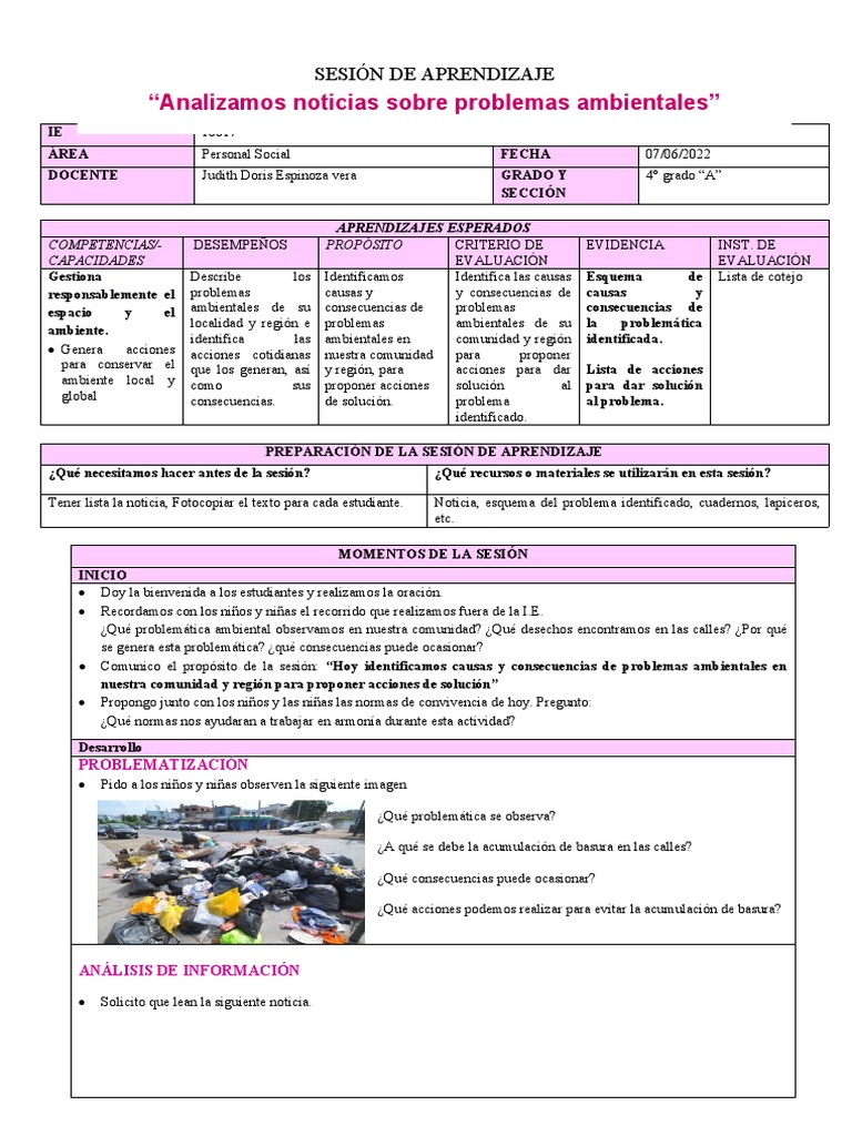 Analizamos Noticias Sobre Problemas Ambientales | PDF