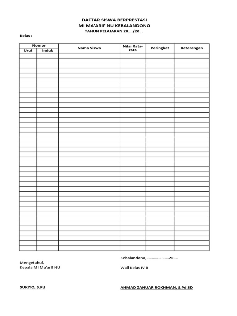 C. Daftar Prestasi Siswa | PDF