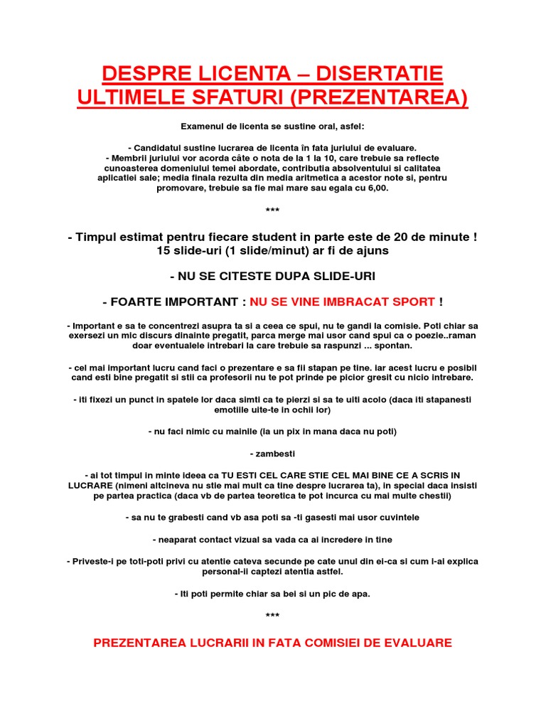 Cum Se Prezinta o Lucrare | PDF