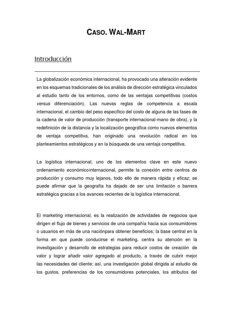 Caso Wal Mart | PDF | Negocios