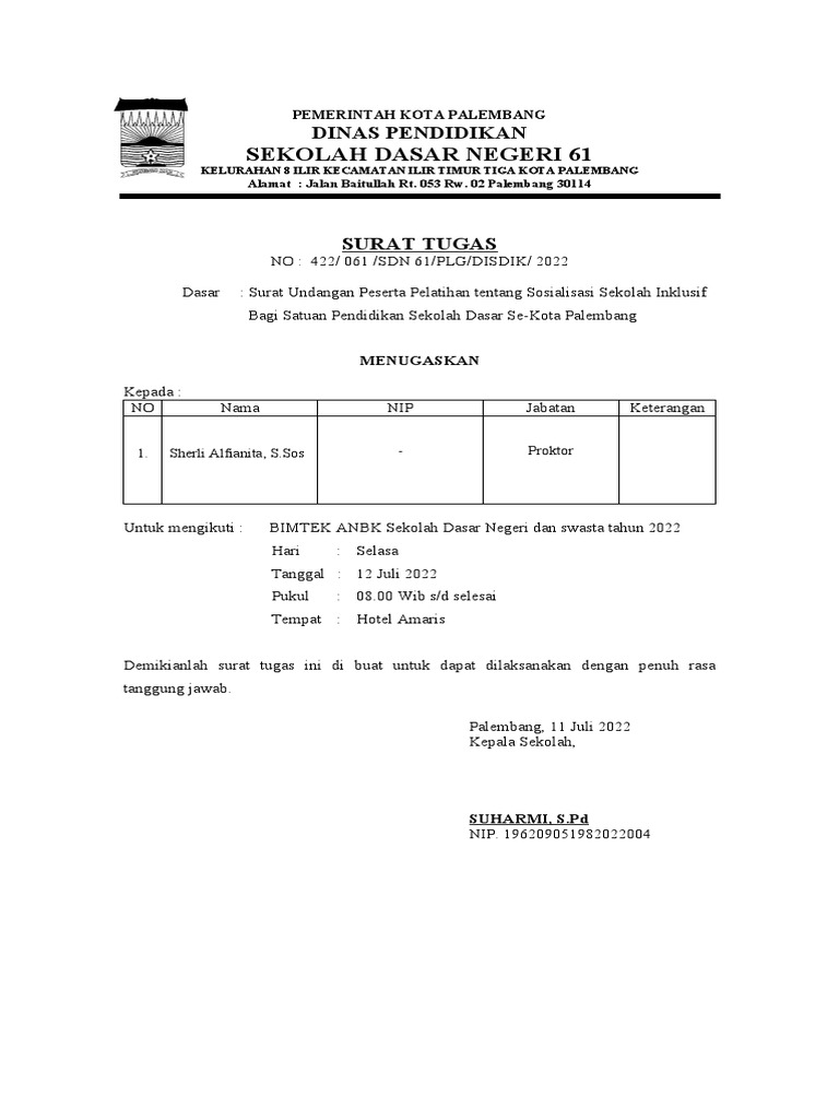 Surat Tugas 2022-2023 | PDF