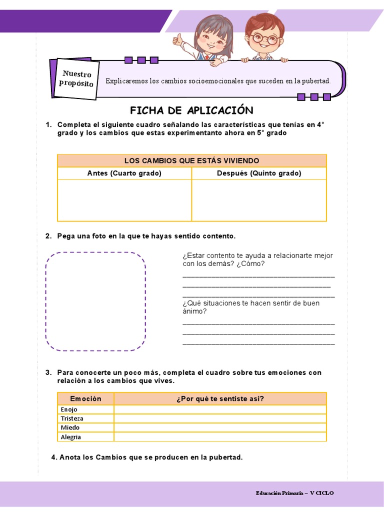 PS Ficha 06 Deabril - V Ciclo | PDF | Hombre | Pubertad