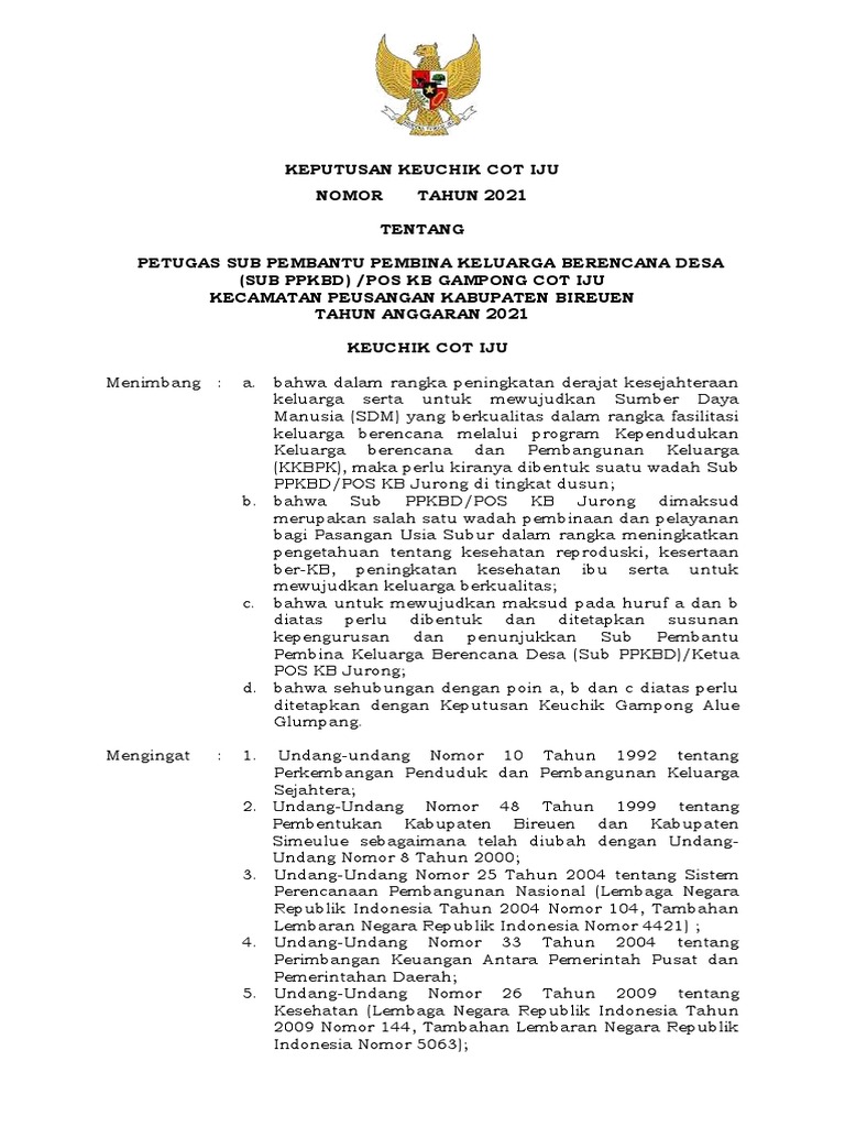 SK Sub PPKBD 2021 | PDF