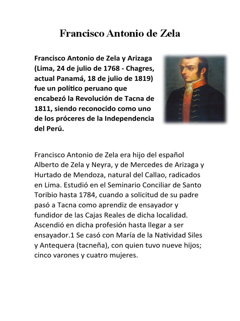 Francisco Antonio de Zela 1 | PDF
