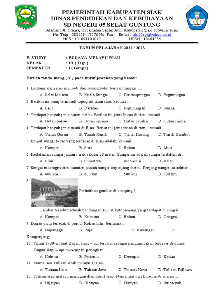 Soal BMR Sem Ganjil Kelas 3 | PDF