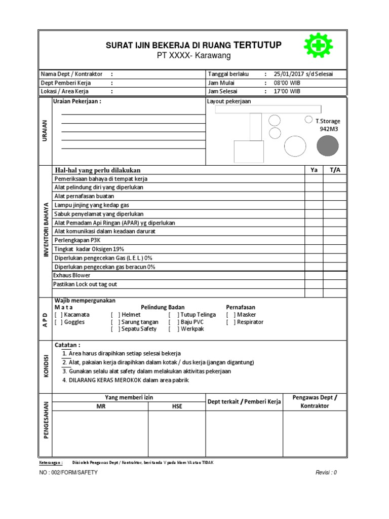 Work Permit Ruang Tertutup | PDF
