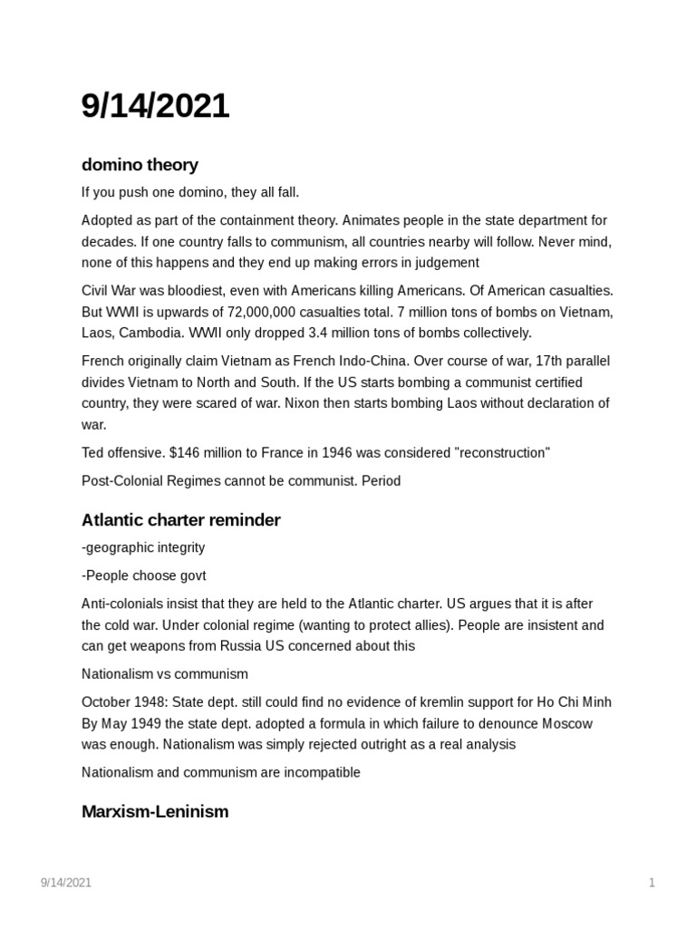 Domino Theory | PDF | Politics | Social Science